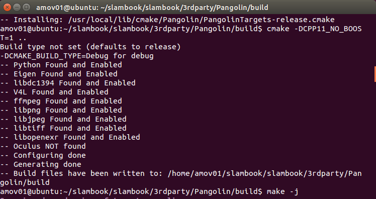 《视觉SLAM十四讲》学习之Pangolin安装_pangolin x11: unable framebuffer fbconfigs failed -CSDN博客