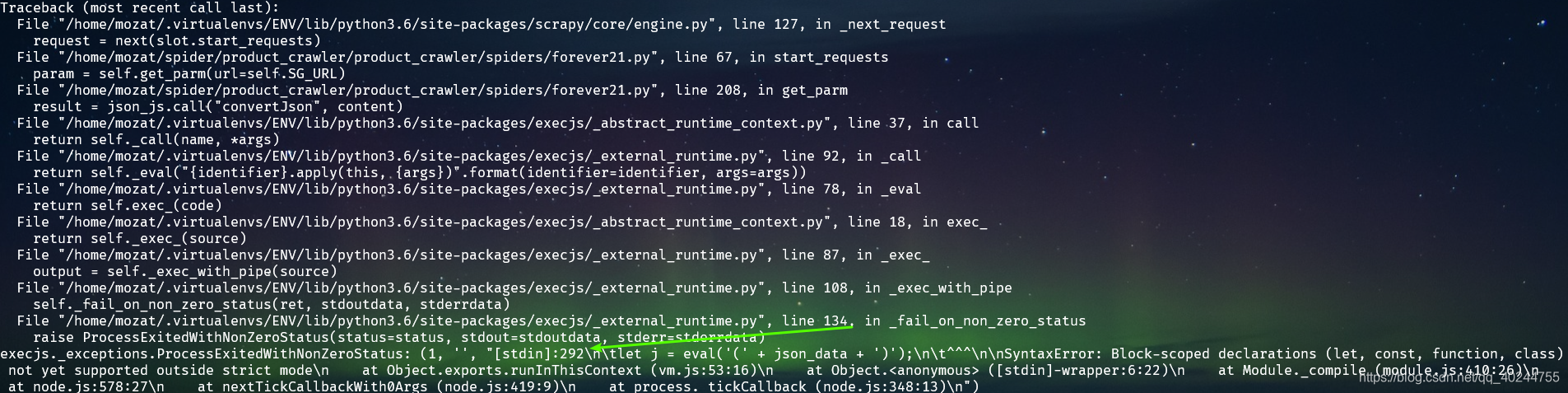 execjs._exceptions.ProcessExitedWithNonZeroStatus_execjs 无法识别const-CSDN博客
