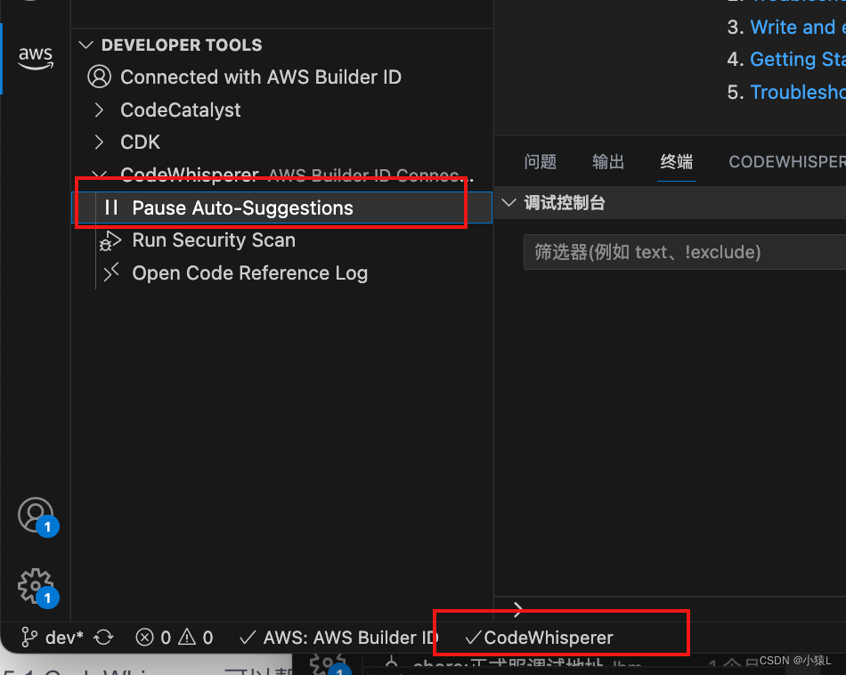 VSCode使用CodeWhisperer(AI编程）_vscode ai写代码-CSDN博客