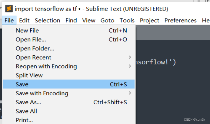 安装TensorFlow和使用sublime编辑器_windows 本地安装 tensorflow-CSDN博客
