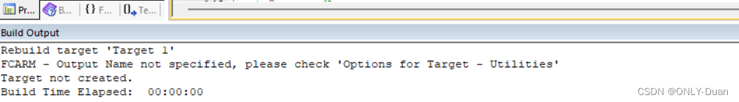 KEIL中错误FCARM - Output Name not specified, please check ‘Options for Target - Utilit解决方法_fcarm ...