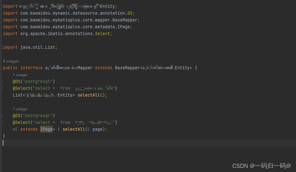 MybatisPlus集成baomidou-dynamic，多数据源配置使用、MybatisPlus分页分组等操作示例_baomidou 多数据源-CSDN博客