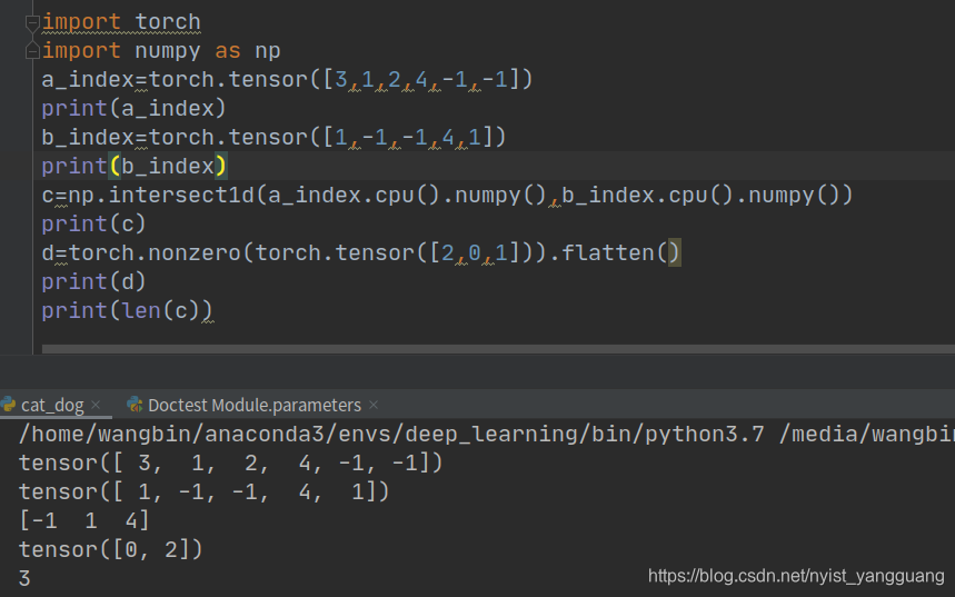 【笔记】np.intersect1d和torch.nonzero:前者返回两个列表中的相同值组成一个新列表；后者将列表中非0元素索引组成一个列表_torch.intersect1d-CSDN博客