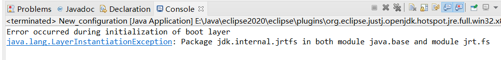 eclipse出现Package jdk.internal.jimage.decompressor in both module java.base and module jrt.fs错误解决 ...