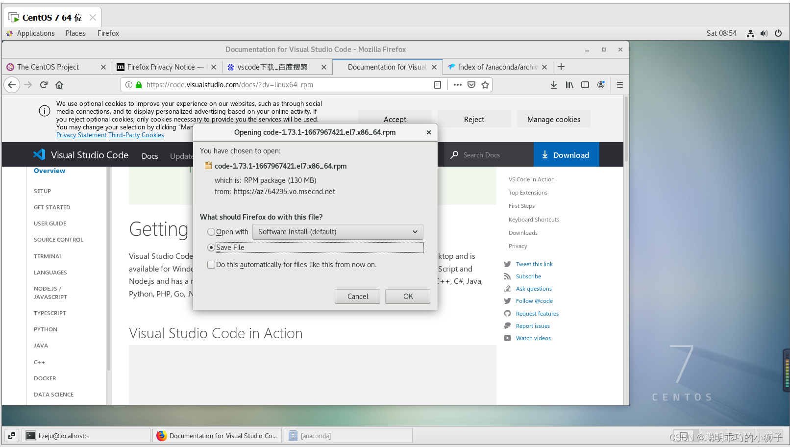 linux centos7 配置anaconda，Python3.8和vscode_centos安装anaconda3.8-CSDN博客