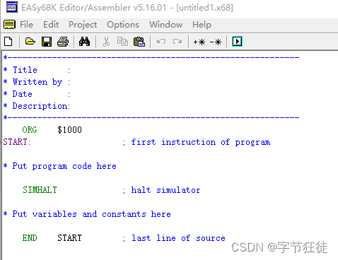 街机模拟游戏逆向工程(HACKROM)教程:[6]68K汇编简介_easy68k-CSDN博客