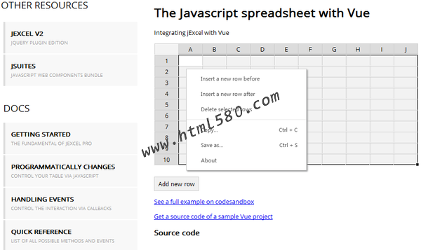 制作一个类似excel表格 html,类似Excel的jquery/VUE电子表格插件jExcel(推荐)-CSDN博客