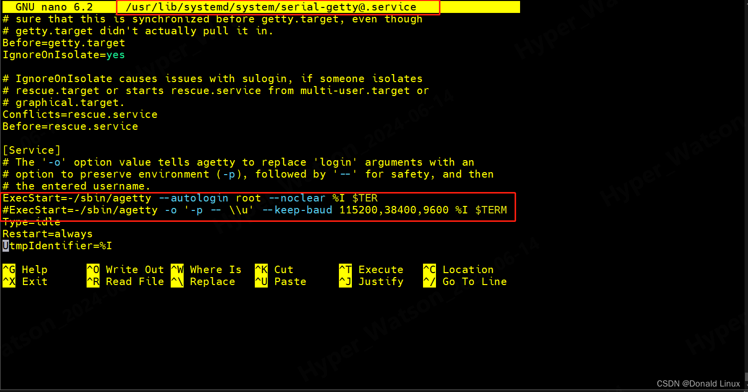 2024-06-14 ARM Ubuntu 22.04.3 串口无密码登录设置，修改/usr/lib/systemd/system/serial-getty@.service服务 ...