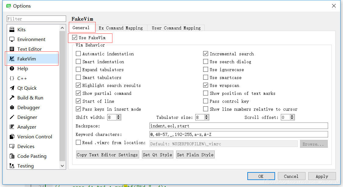 QtCreator-启用/关闭FakeVim模式-CSDN博客