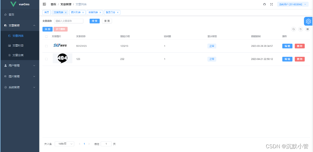 【vuecms】vuecmsxg后台管理系统开源vue Cms Csdn博客