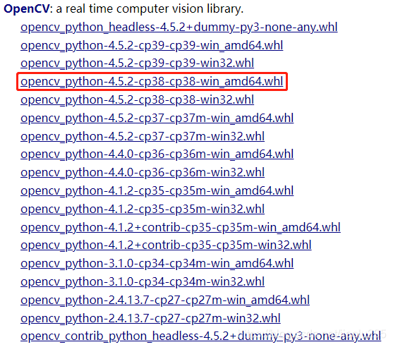 解决方案：安装opencv-python_opencv-python的whl文件-CSDN博客