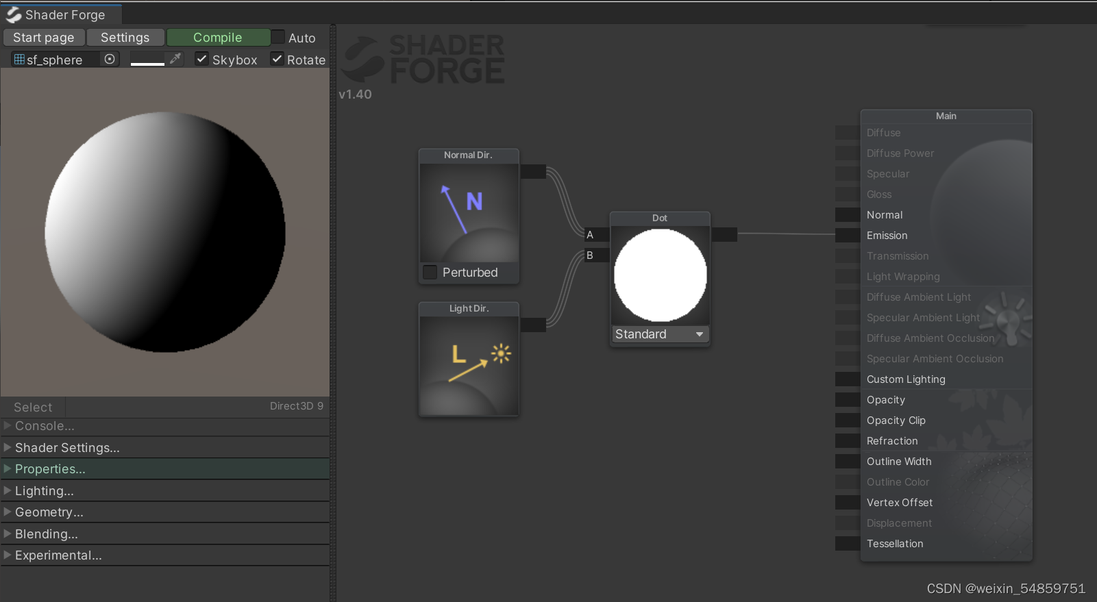 Shader Forge初学者——光照模型001_shader 光照模型 点乘的原理-CSDN博客