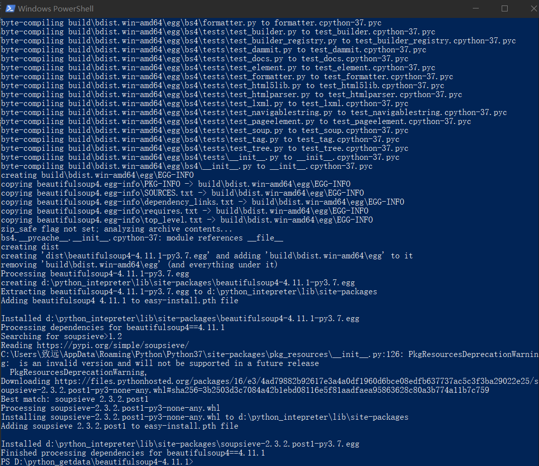 python3.7 安装beautifulsoup4 4.11.1_beautifulsoup4==4.11.1-CSDN博客