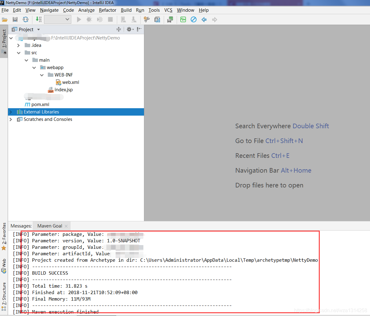 IntelliJ IDEA 创建 Maven Web 项目（NettyDemo）_maven netty demo-CSDN博客