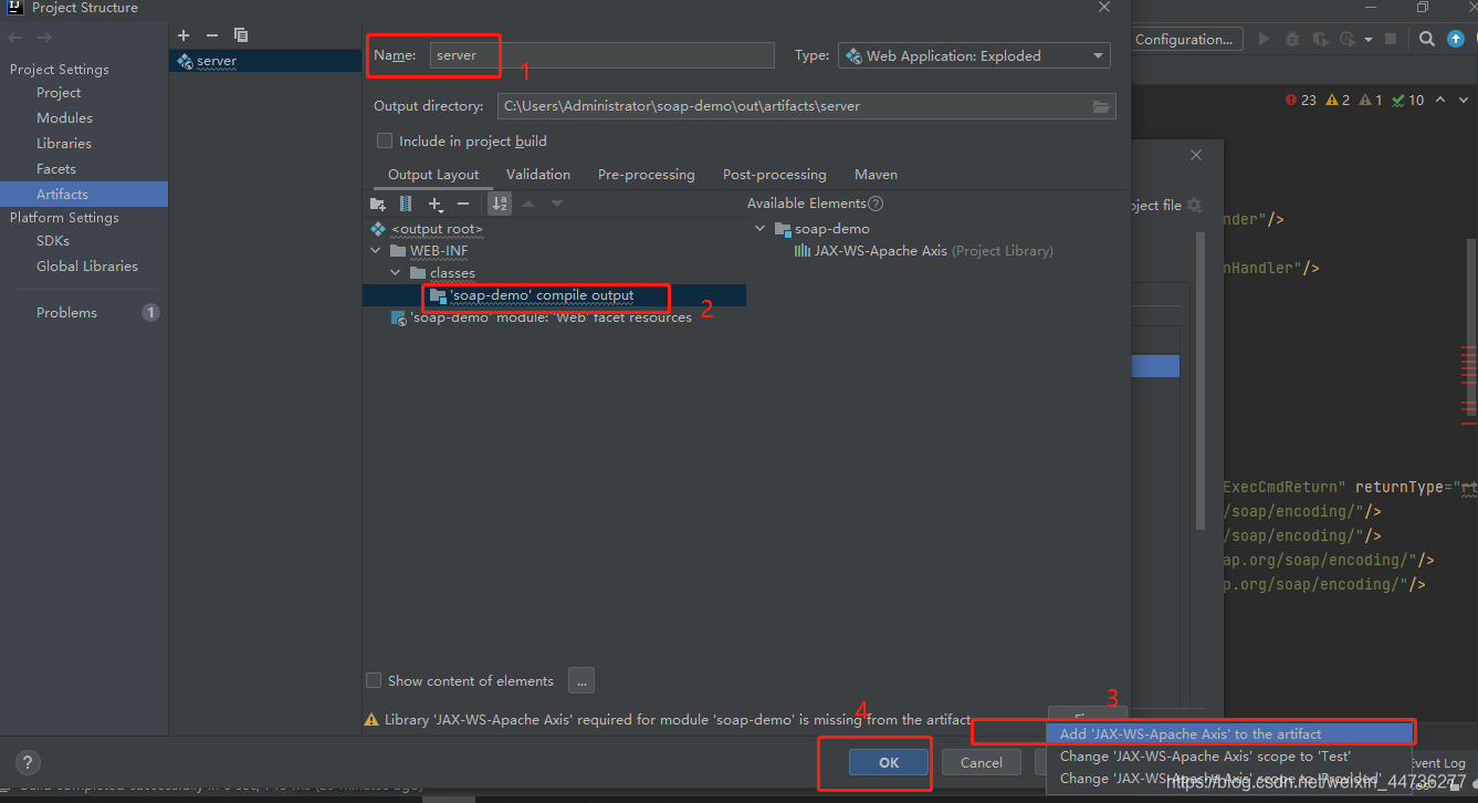 IDEA利用自带Axis工具和wsdl文件反向生成服务端客户端代码详细流程_idea wsdl-CSDN博客