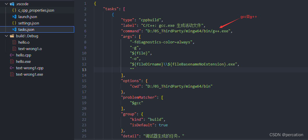 VScode运行c语言代码出现“终端进程启动失败(退出代码: -1)终端将被任务重用，按任意键关闭”_percation-AtomGit开源社区
