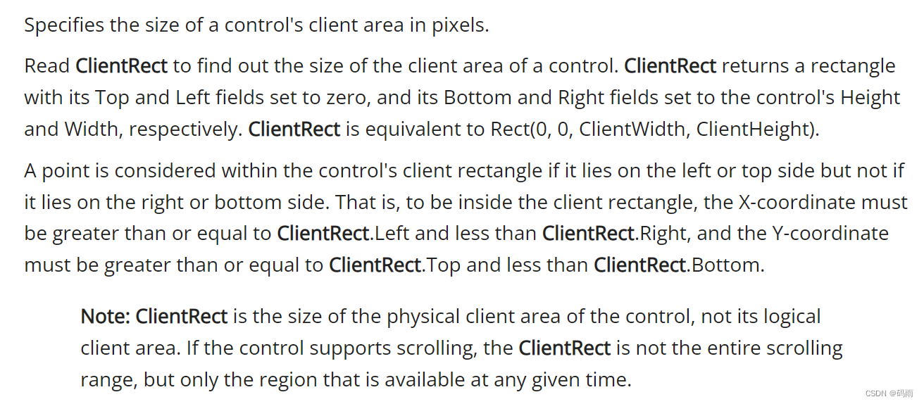 Delphi绘图功能[2] —— 窗体的绘图属性、圆弧类图形、获取Canvas对象(ClientRect解析)_delphi canvas-CSDN博客