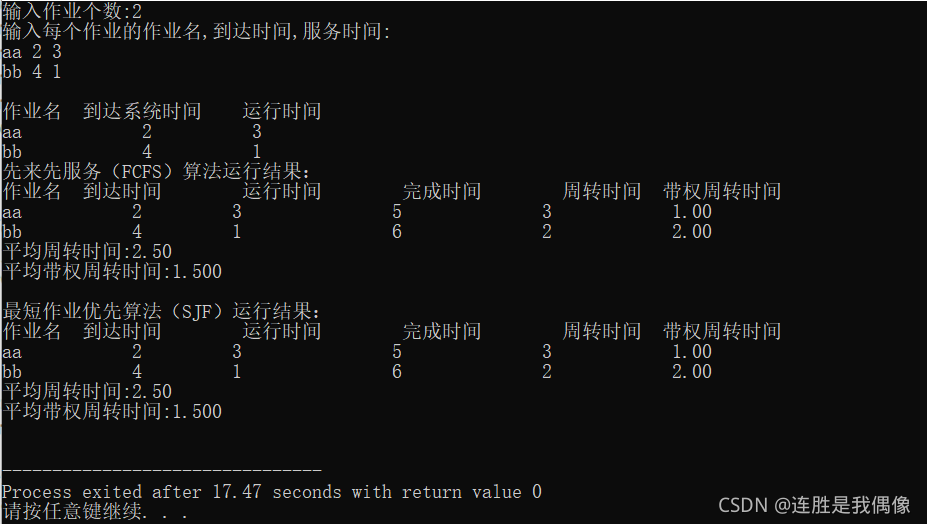 C语言实现FCFS与SJF算法详解-CSDN博客