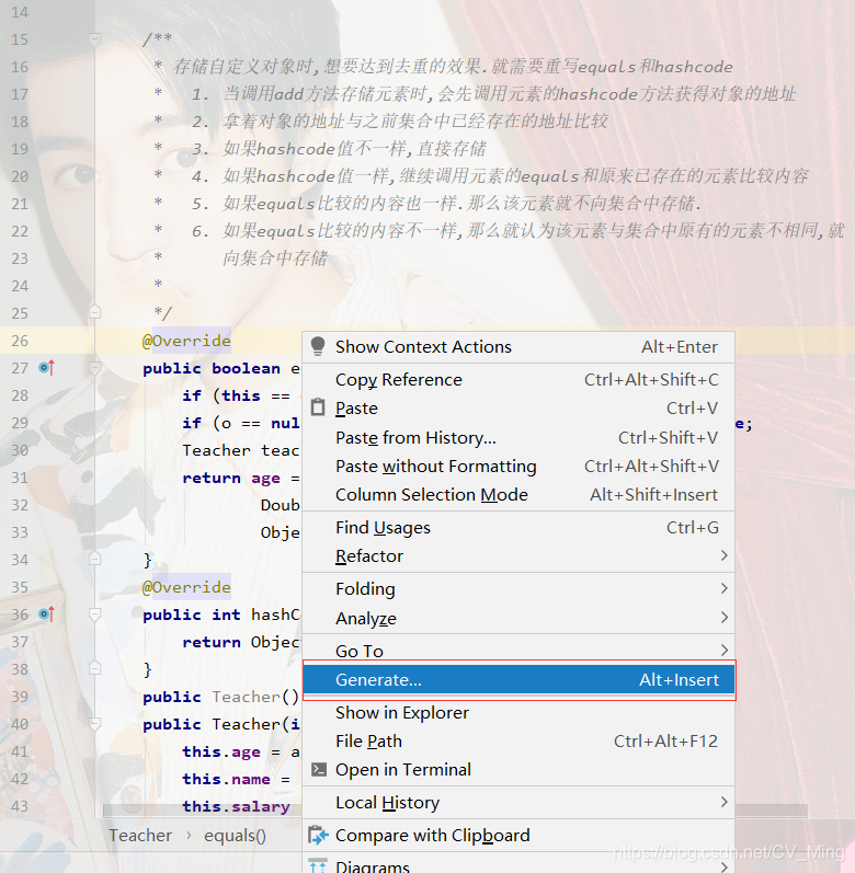 Java重写toString，equals,hashCode。快速生成get、set以及有参无参构造的快捷方式_提供公有的set和get方法 ...