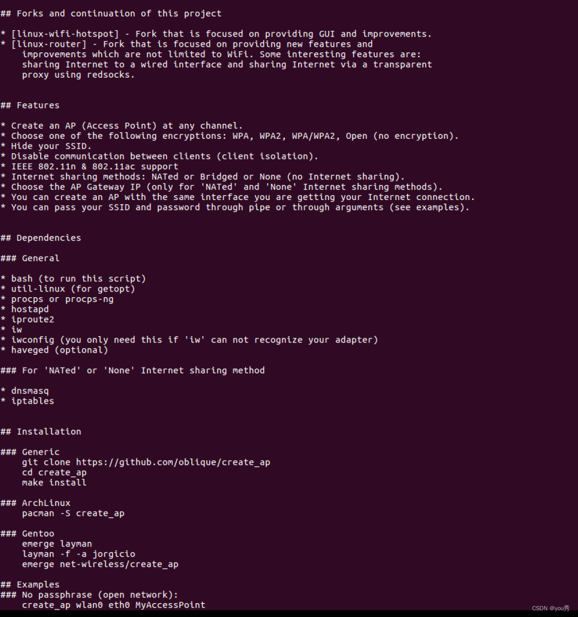 Ubuntu20.04下使用无线网卡搭建无线AP_ubuntu wifi ap-CSDN博客