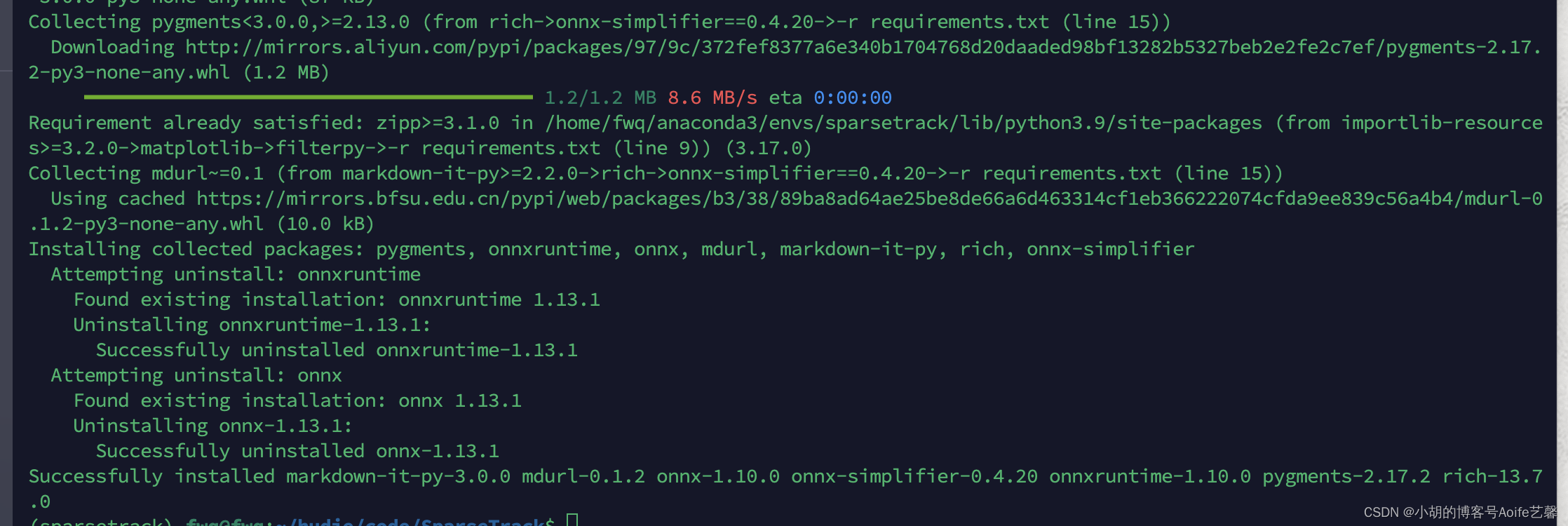 安装sparseTrack库中onnx库安装失败-CSDN博客
