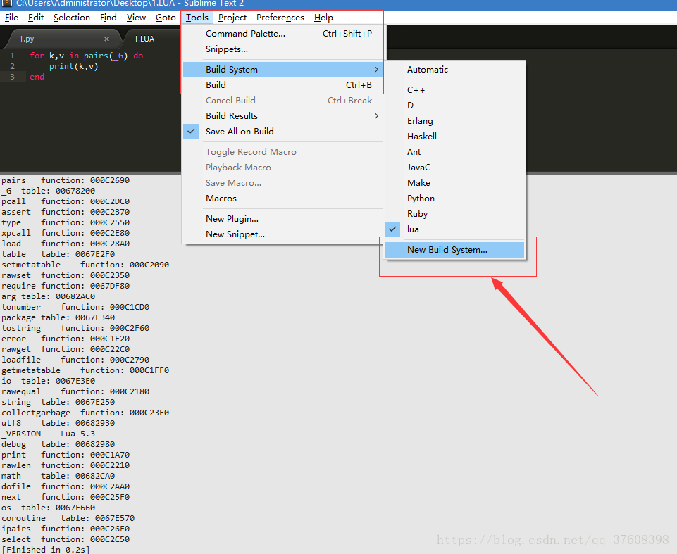 Sublime text配置Lua编译系统_sublime 设置编译器-CSDN博客