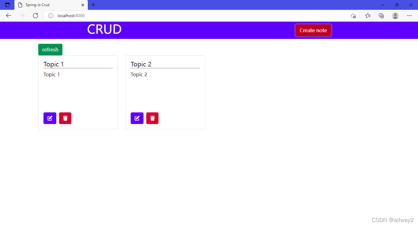 Spring boot Vanilla JavaScript Ajax CRUD示例_springboot加ajax做crud-CSDN博客