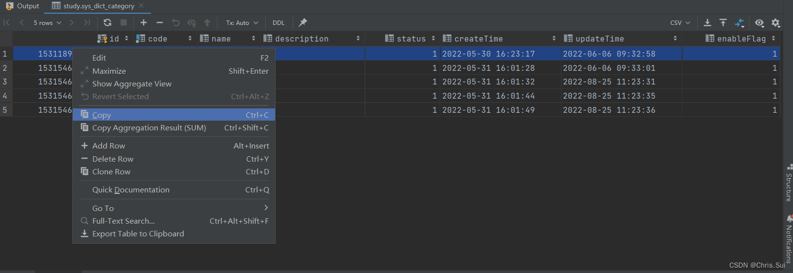 datagrip复制筛选查询出来的表数据 insert语句_datagrip 复制为insert-CSDN博客