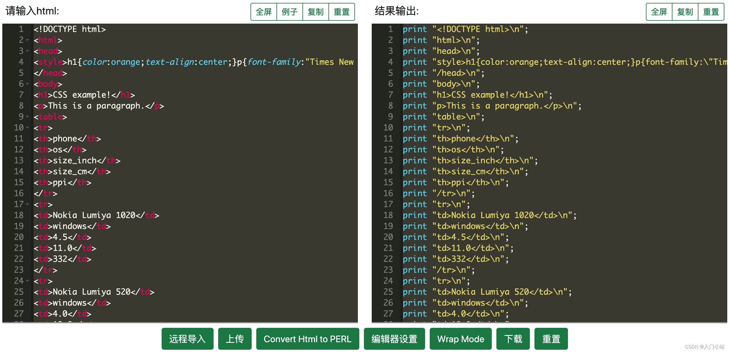 在线HTML转PERL工具_html转rp-CSDN博客
