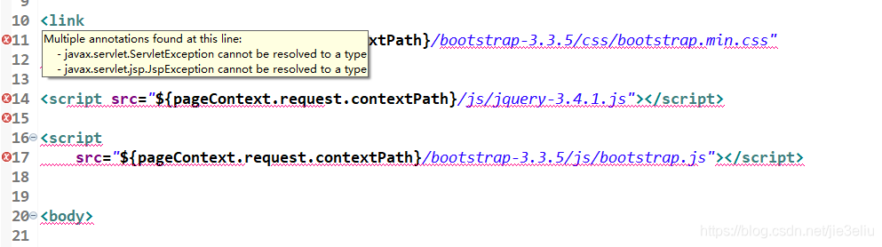 jsp 页面报错 javax.servlet.ServletException cannot be resolved to a type-CSDN博客
