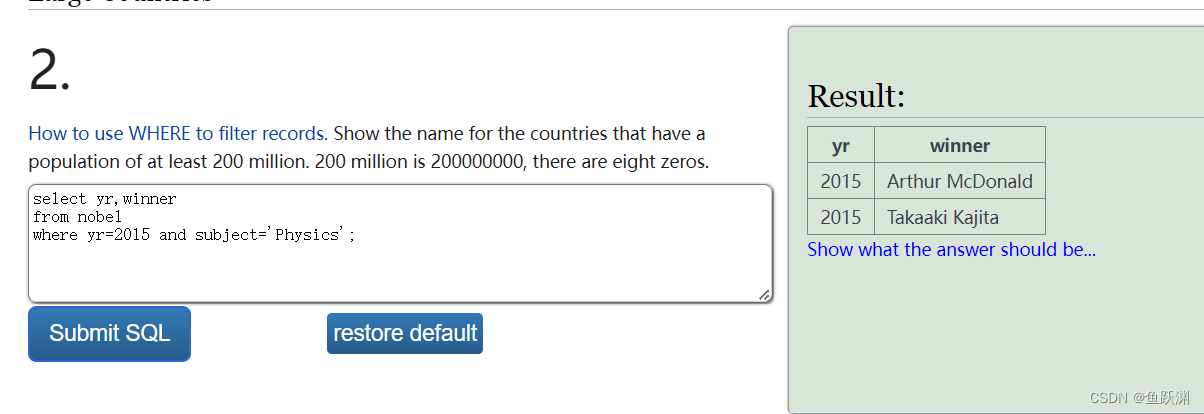 数据分析入门_SQLZoo练习-CSDN博客