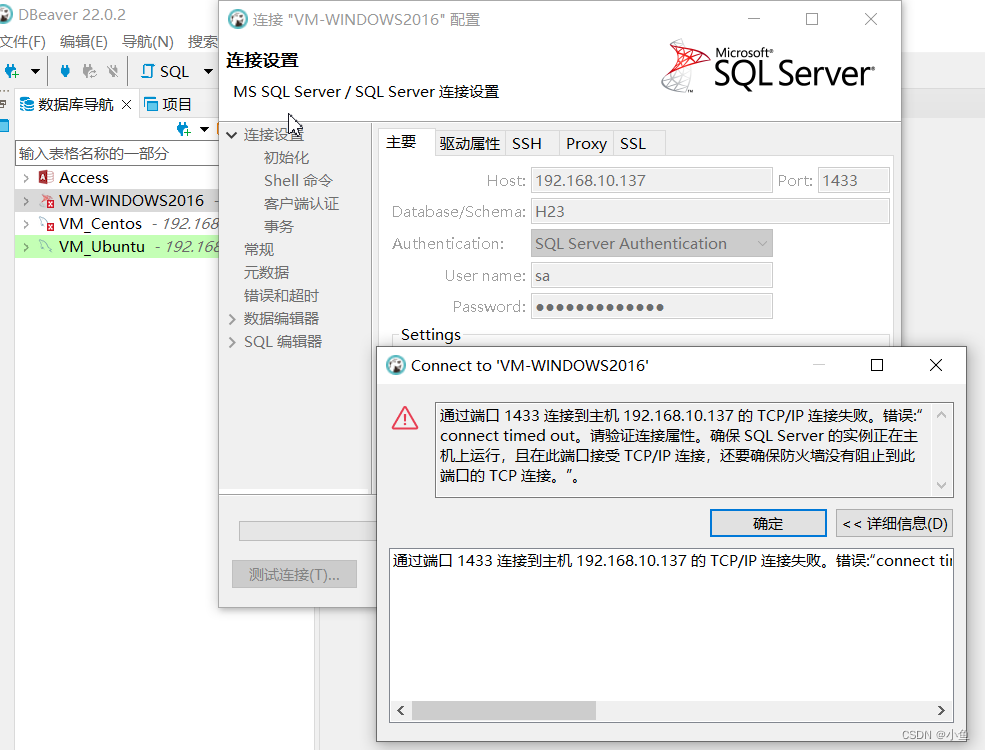 DBeaver 如何远程连接安装在Window Server2016的SQL server 2019_dbeaver连接sqlserver-CSDN博客