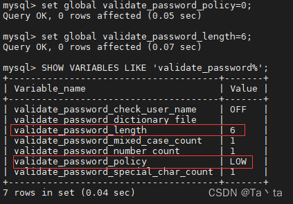 MySQL5.7修改密码以及密码认证失败(Your password does not satisfy the current policy ...