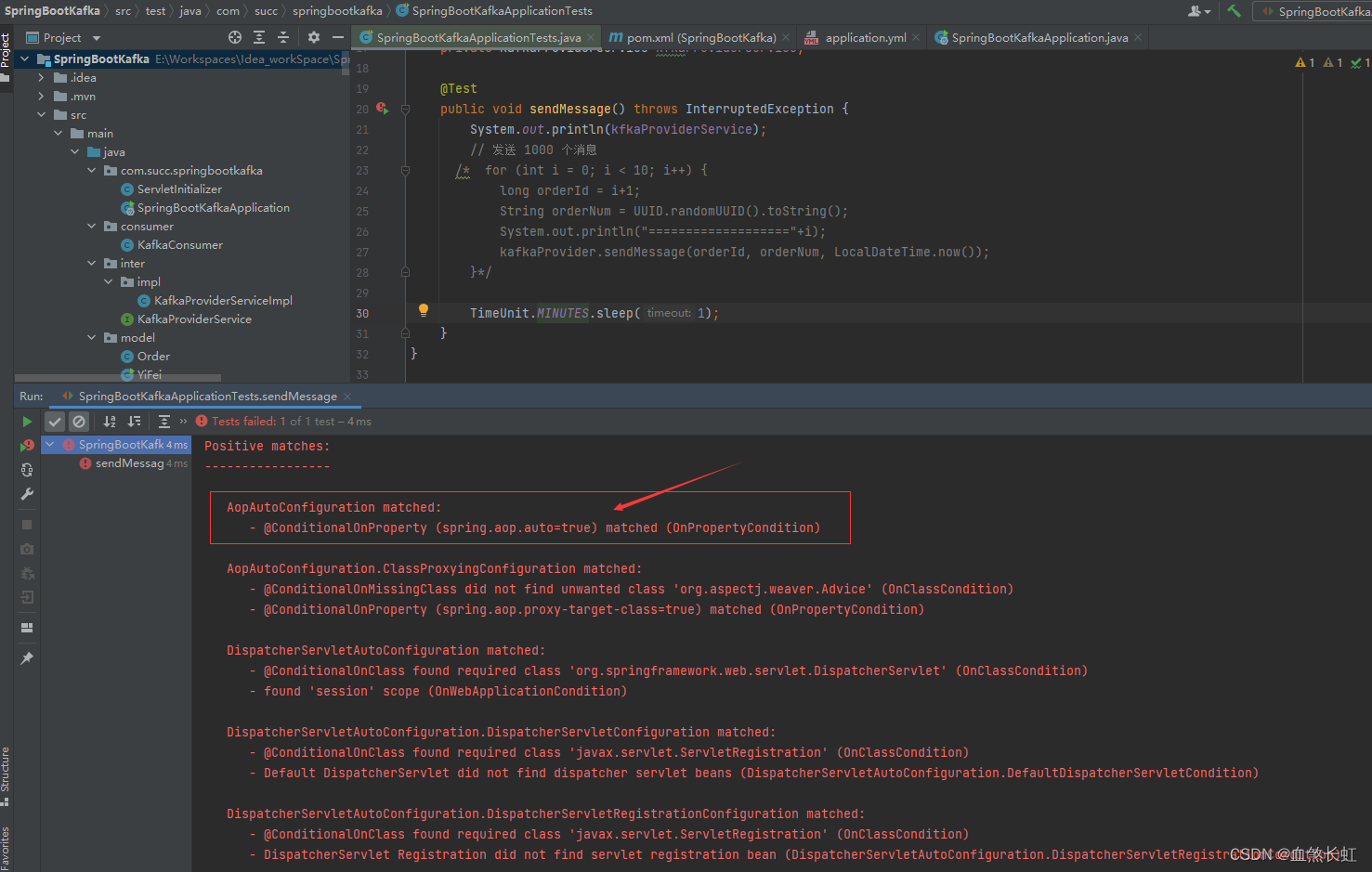SpringBoot异常：@ConditionalOnProperty (spring.aop.auto=true) matched (OnPropertyCondition)-CSDN博客