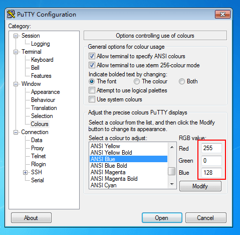 PuTTY - PuTTY字体颜色设置_putty设置背景色和字体颜色-CSDN博客