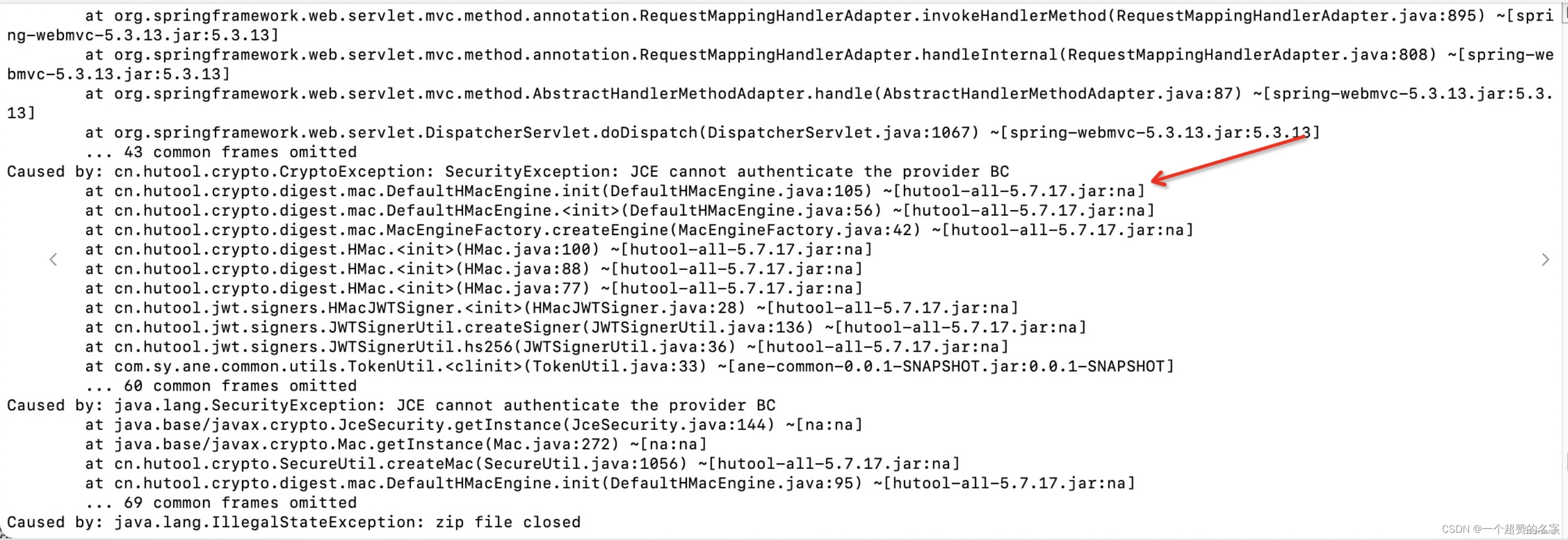 关于【cn.hutool.crypto.CryptoException: SecurityException: JCE cannot authenticate the provider BC ...