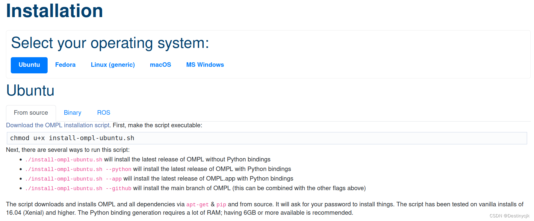 Ubuntu20.04安装OMPL安装指南-CSDN博客