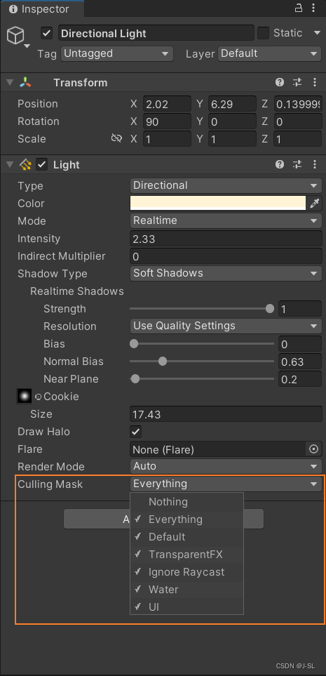 Light组件_unity light culling mask-CSDN博客