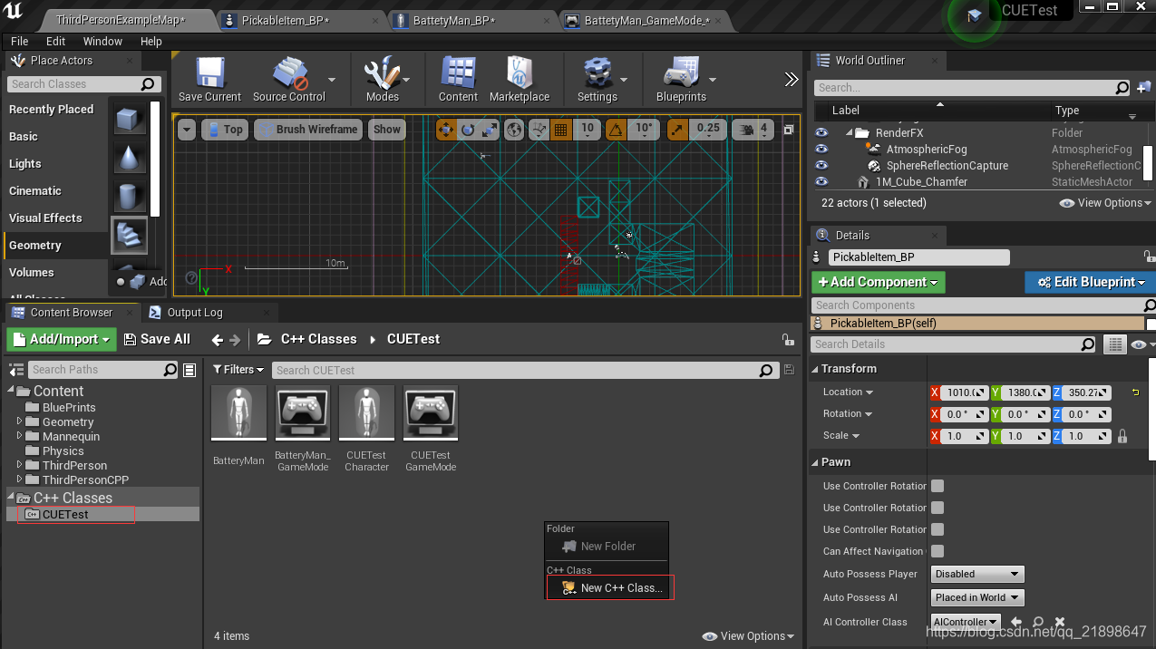 UE4 C++代码实现电池人游戏_getcapsulecomponent-CSDN博客