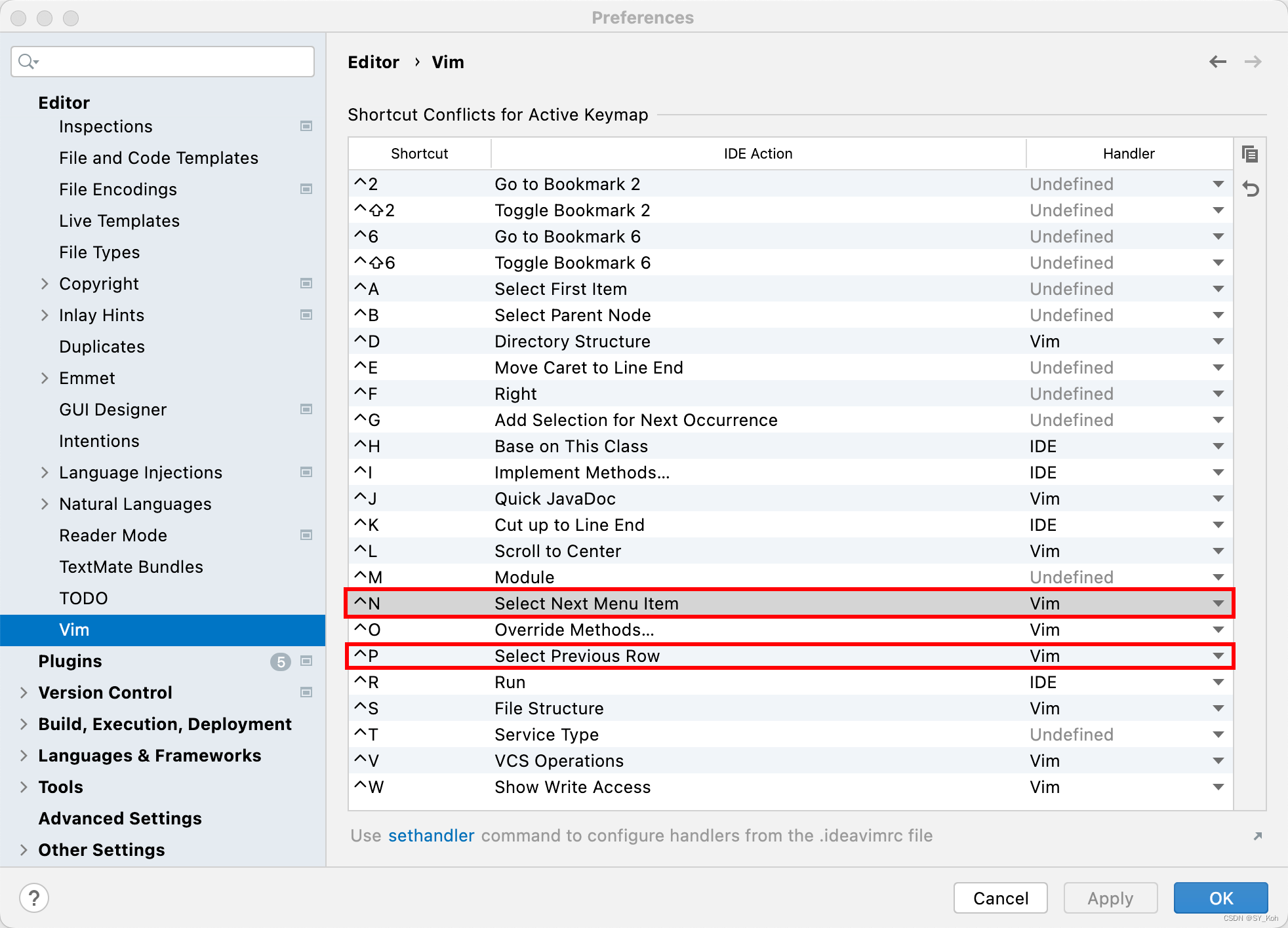 IdeaVim 代码补全列表选择快捷键_idea 用vim ctrl+n-CSDN博客