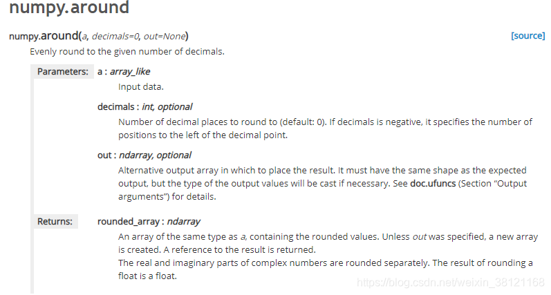 【numpy学习】np.around——四舍五入截取小数位数_np.around(decimals-CSDN博客