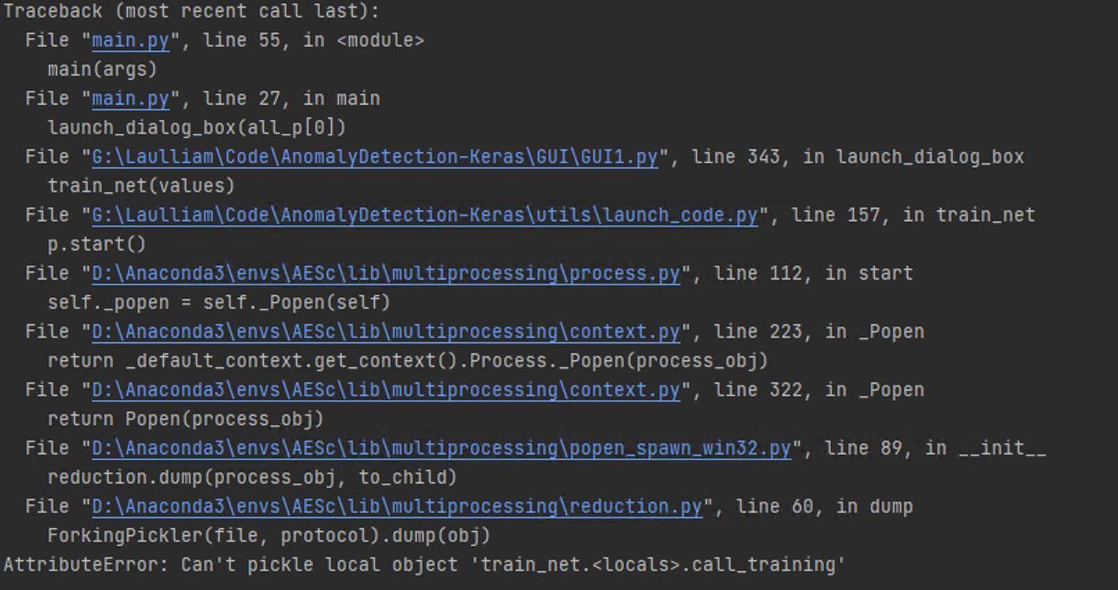 一行代码解决 AttributeError: Can‘t pickle local object ‘**.＜locals＞.call ...