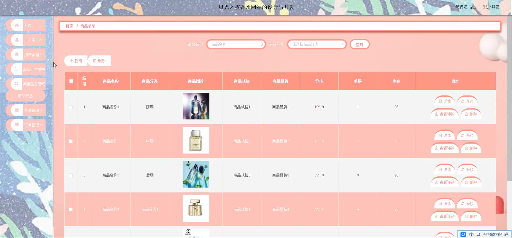 [附源码]java+ssm计算机毕业设计星光之夜香水网站的设计与开发bfmcr(源码+程序+数据库+部署)-CSDN博客