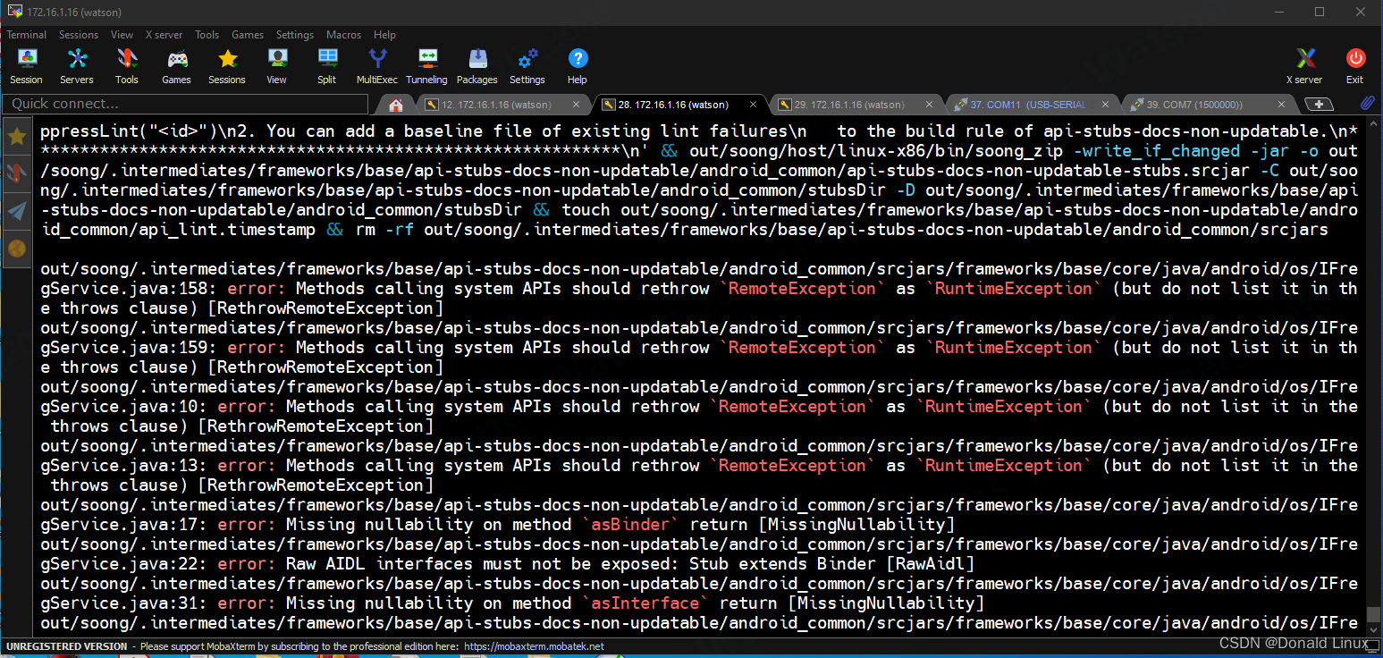 增加aidl 文件提示Methods calling system APIs should rethrow `RemoteException` as `RuntimeException`-CSDN博客