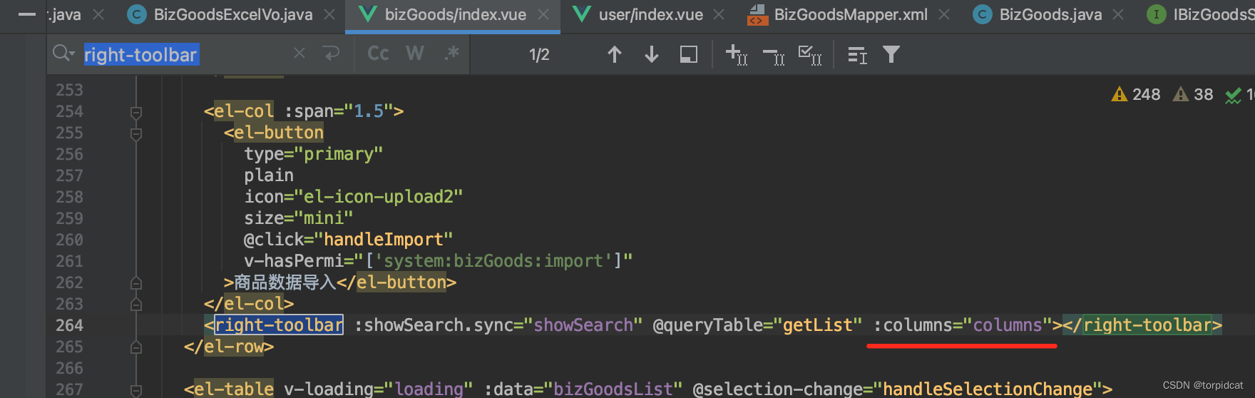 若依 ruoyi 显示隐藏搜索框 显示隐藏列_若依 right-toolbar-CSDN博客