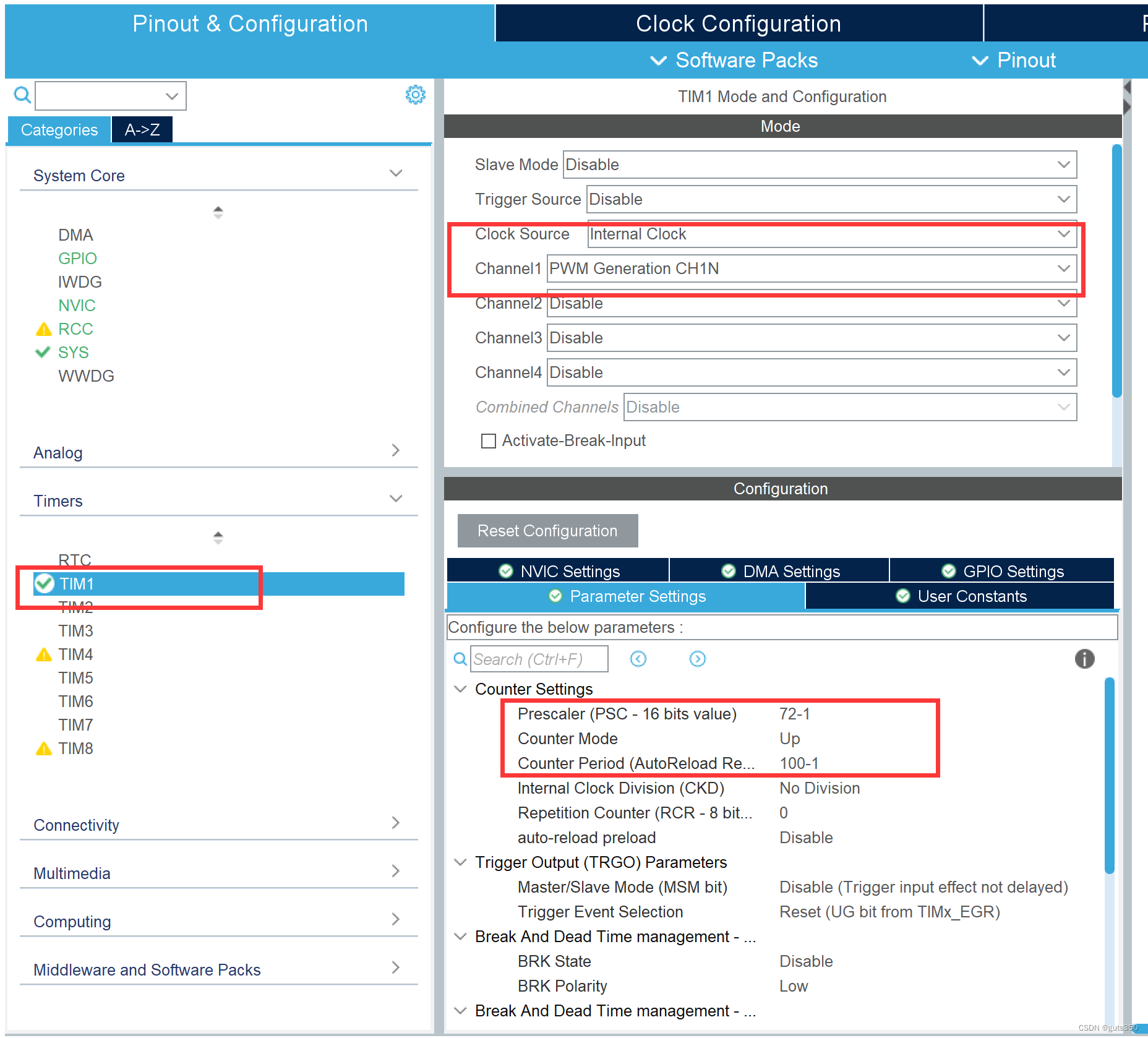 【stm32/CubeMX、HAL库】嵌入式实验六：定时器(2)|PWM输出_hal ch1n-CSDN博客
