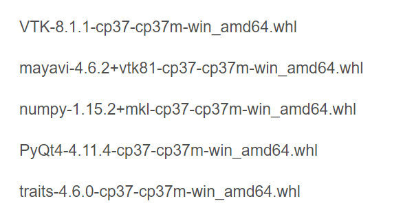 python安装包mayavi等问题https://www.lfd.uci.edu/~gohlke/pythonlibs-CSDN博客