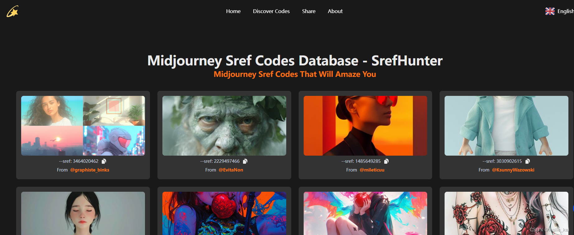 Midjourney(--sref)样式代码库_srefhunter-CSDN博客