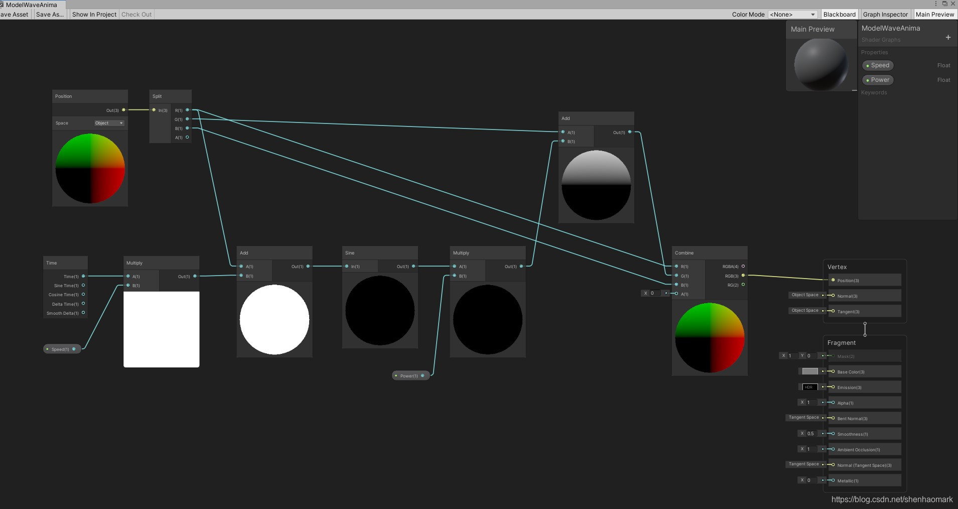 ShaderGraph(顶点波浪动画)_shader graph顶点动画-CSDN博客